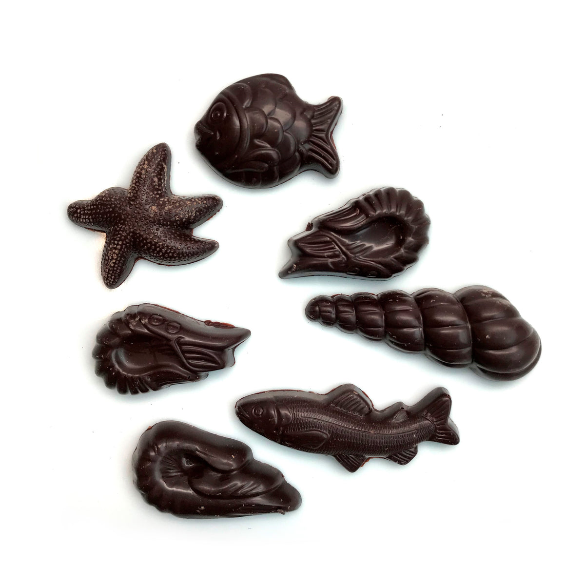 Treats - 70% Dark Chocolate Assorted Fish – ChocolaTas LTD